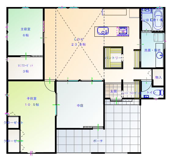 YS-32【2LDK】2～3人家族様にぴったりプラン! | ローコスト住宅 にじいろのおうち